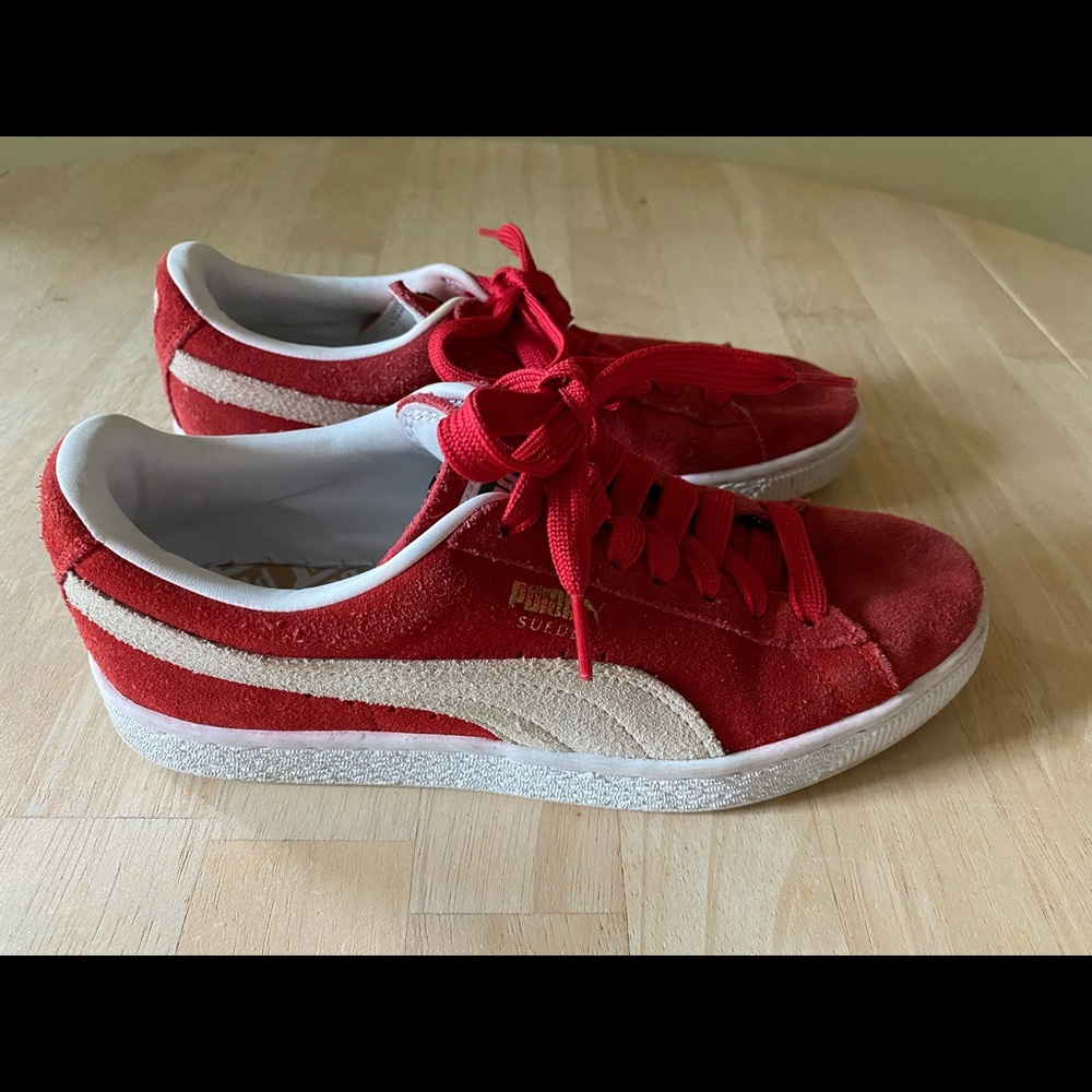 Puma Red Suede Sneakers Size Us6 - Gem